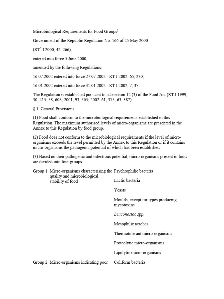 Microbiological Standards for Food Safety | PDF | Bacteria | Organisms