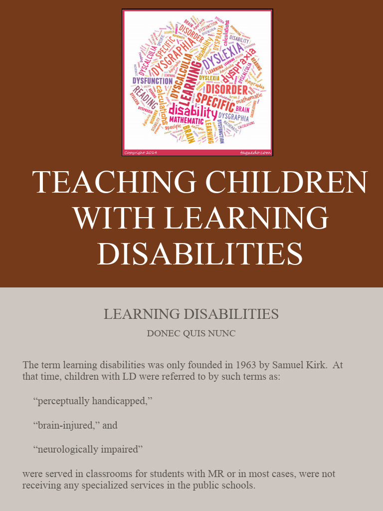LD | PDF | Dyslexia | Learning Disability