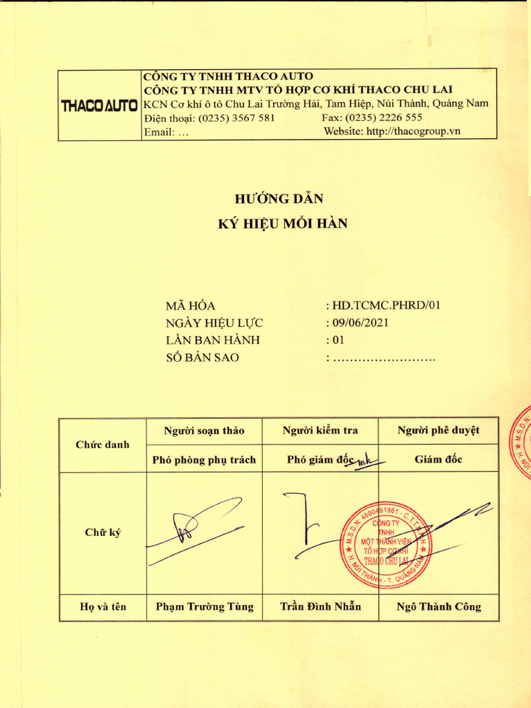 HD - TCMC.PHRD-01 (01) Huong Dan Ky Hieu Moi Han | PDF