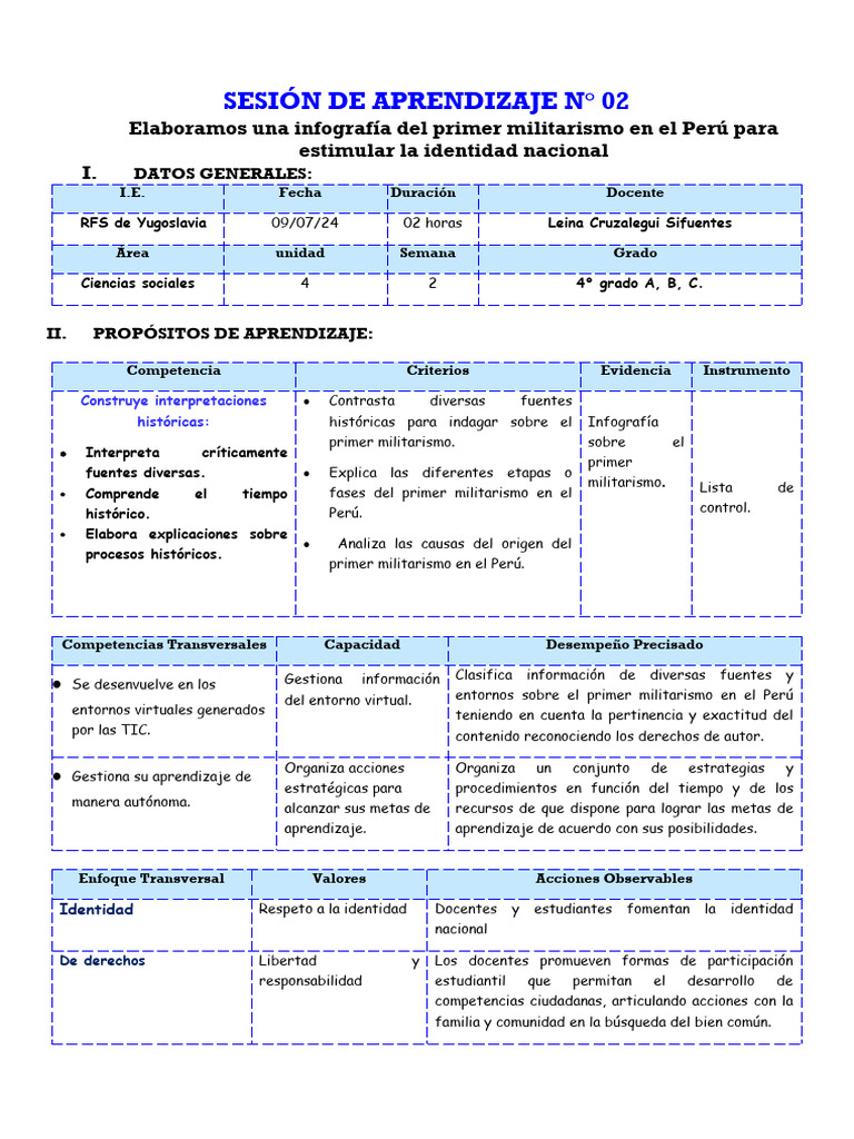 UNIDAD 4 - SESIÓN 2 - CC - SS 4to | PDF | Aprendizaje | Infografia