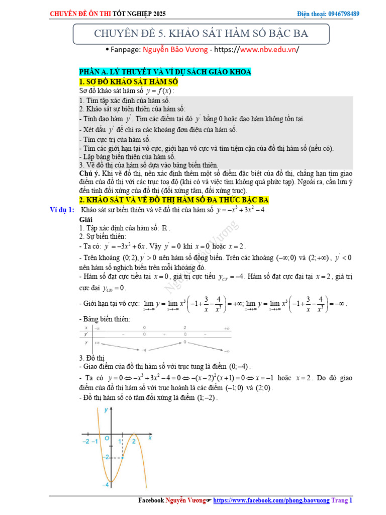 Chuyen de 5 Khao Sat Ham So Bac Ba Dap An | PDF