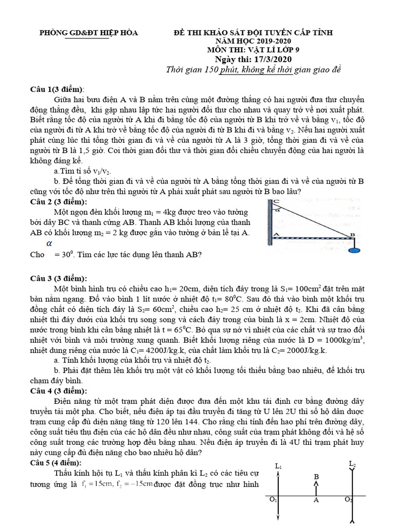 Đề 9 hsg vật lí | PDF