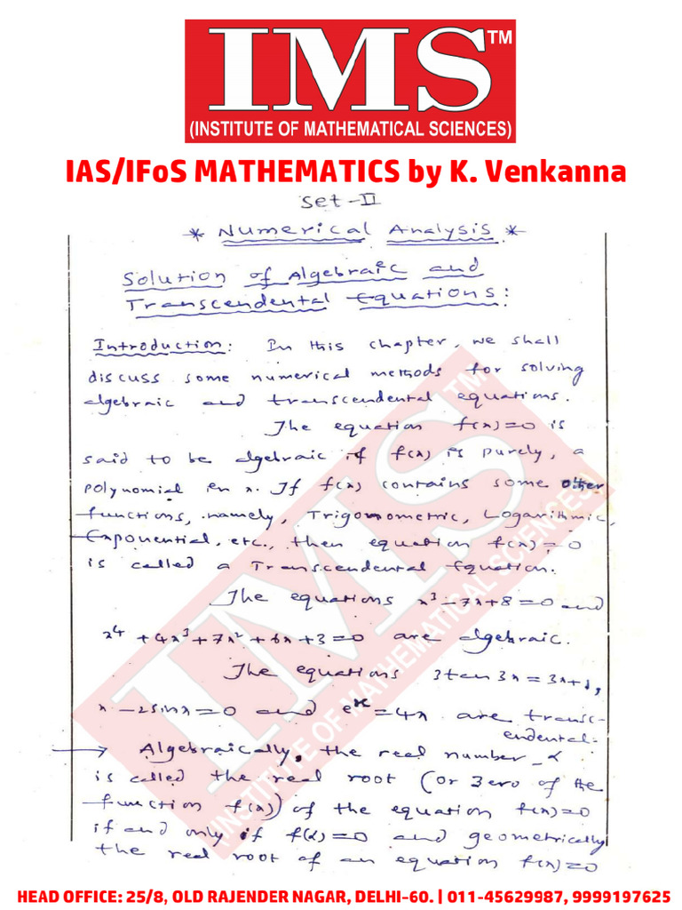 Set-2 Solutions and Roots | PDF