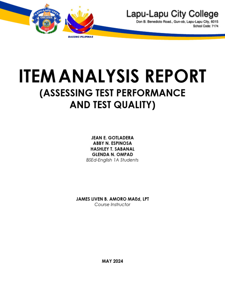 Group 10 - Item Analysis | PDF | Educational Assessment | Methodology
