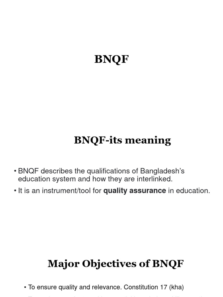 BNQF PPT | PDF | Bachelor's Degree | Master's Degree