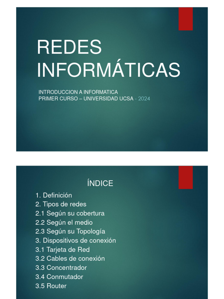 Redes Informáticas - 1 | PDF | Red de computadoras | LAN inalámbrico