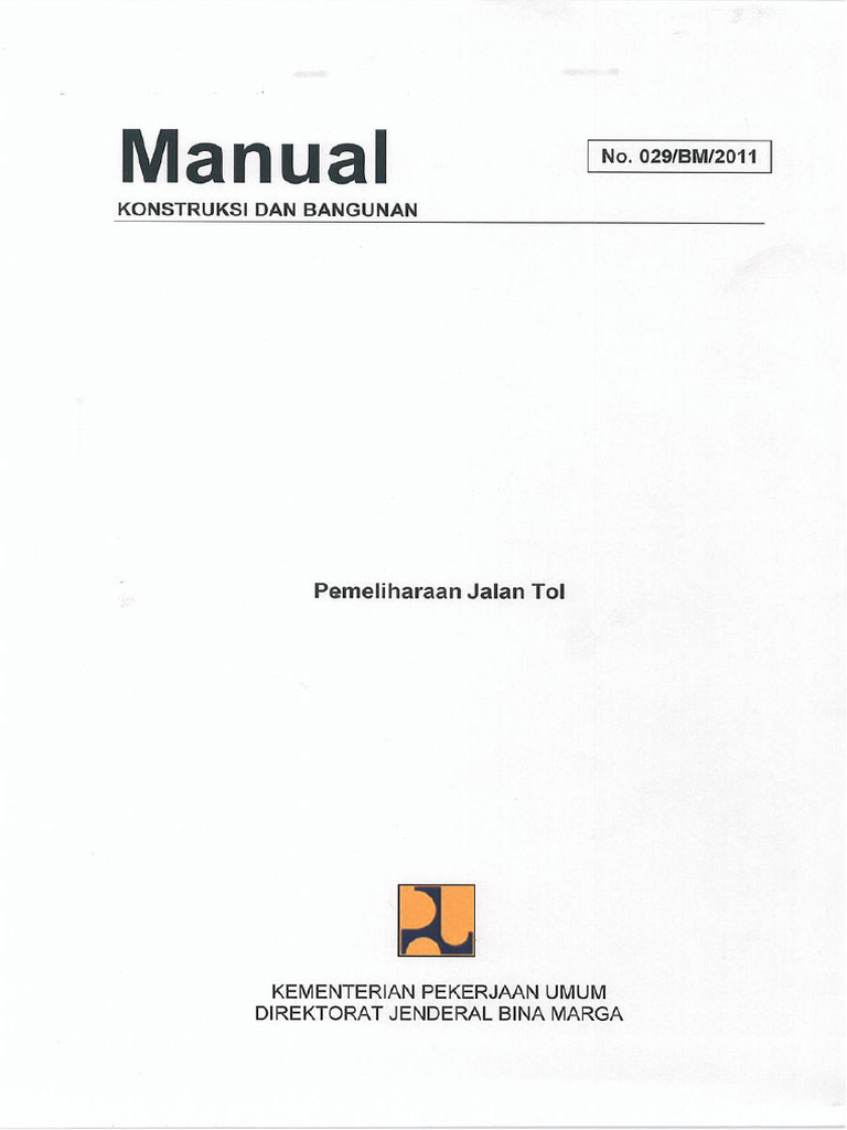 Manual Pemeliharaan Jalan Tol | PDF