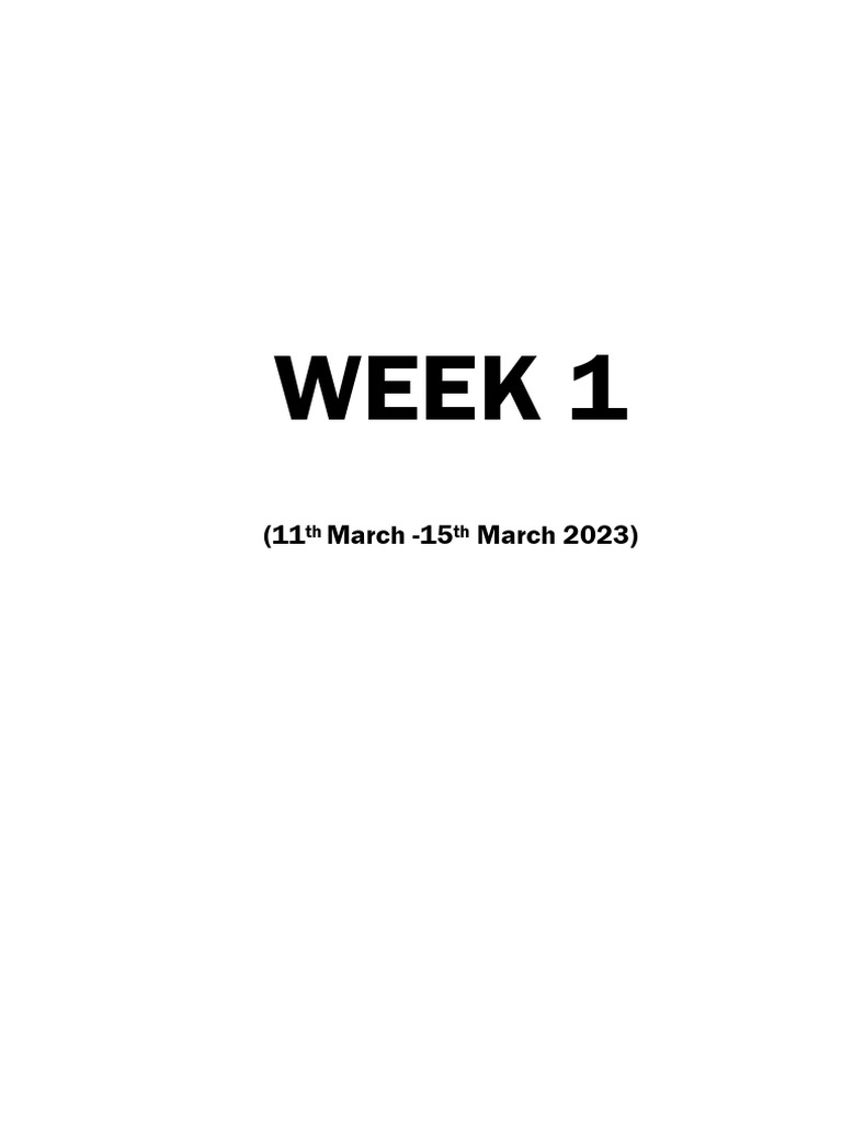 Reflection Week 1 | PDF