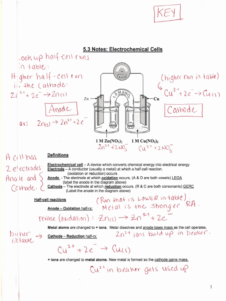 5.3 Electrochemical Cells | PDF | Redox | Electrochemistry