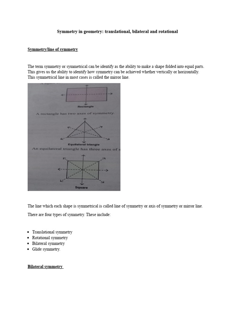 Symmetry in Geometry Notes | PDF