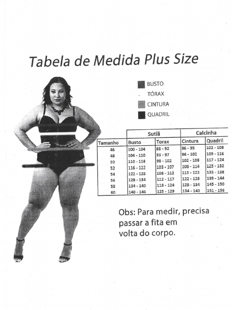 Tabela de Medida Plus Size | PDF
