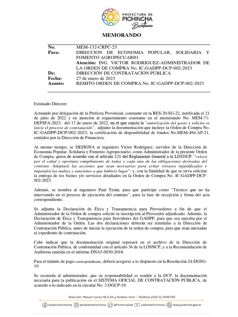 Mem 132 CRPC 23 Signed | PDF | Finanzas y dinero