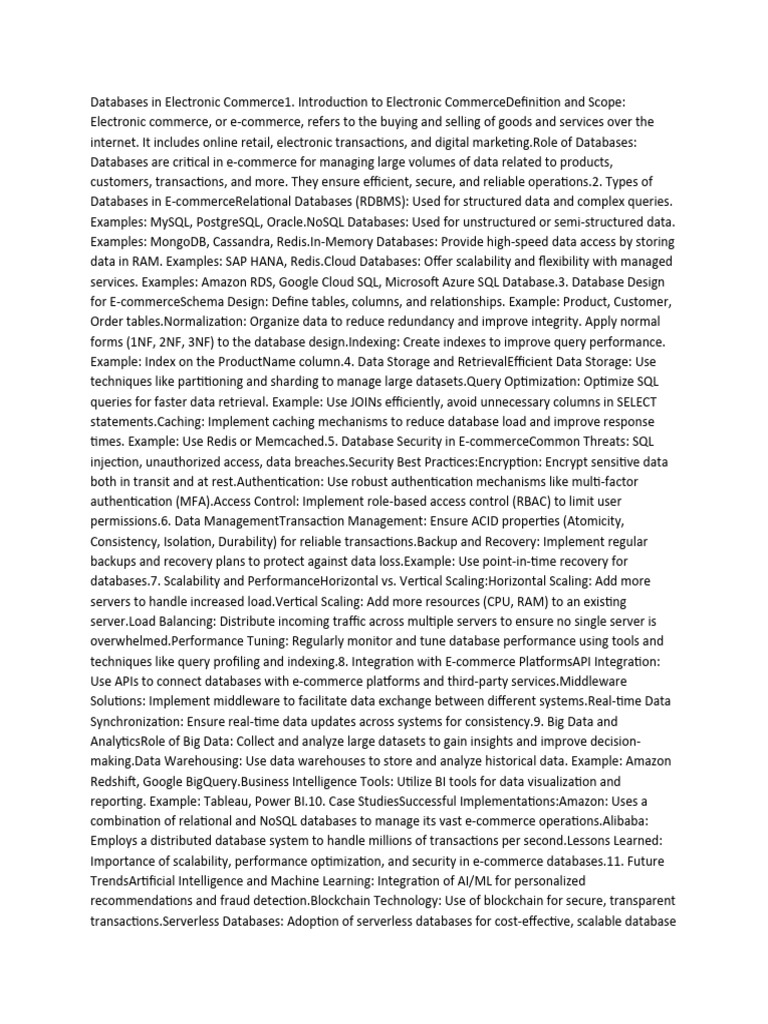 Database In Electronics Commerce Pdf Databases Database Transaction 