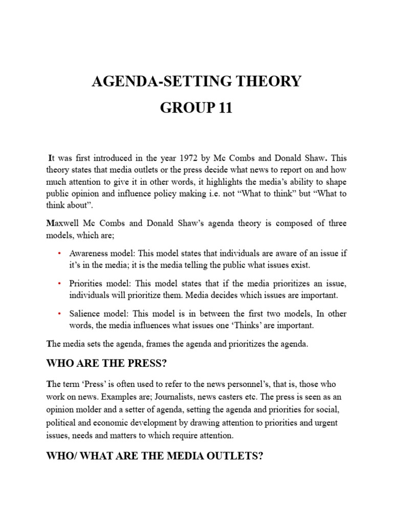 Understanding Agenda-Setting Theory | PDF | Psychology | Cognitive Science