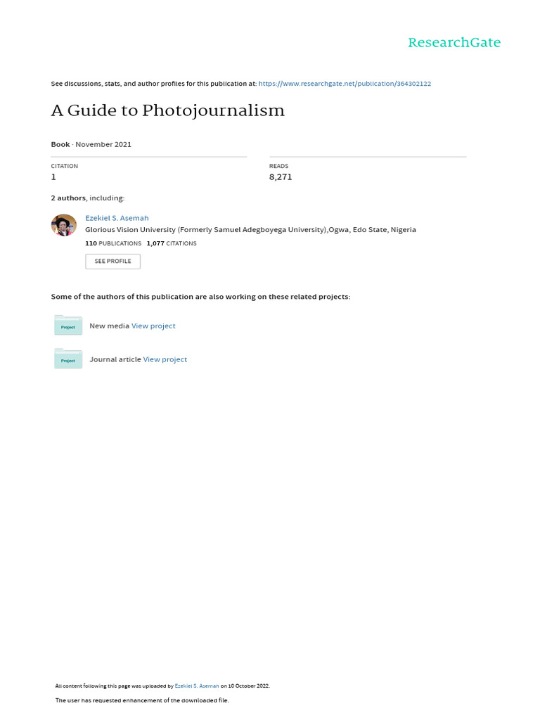 A Guide To Photojournalism | PDF | Camera | Imaging