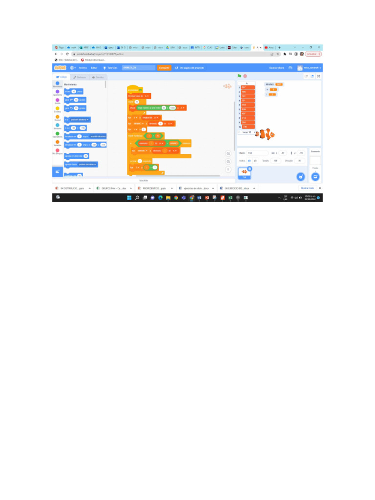 Ejemplo de Arreglos en Scratch | PDF