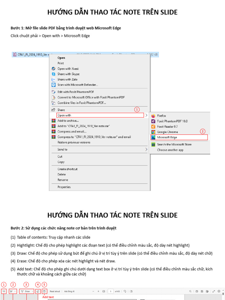 Vận Hành - GV - Hướng Dẫn Thao Tác Note Trên Slide | PDF