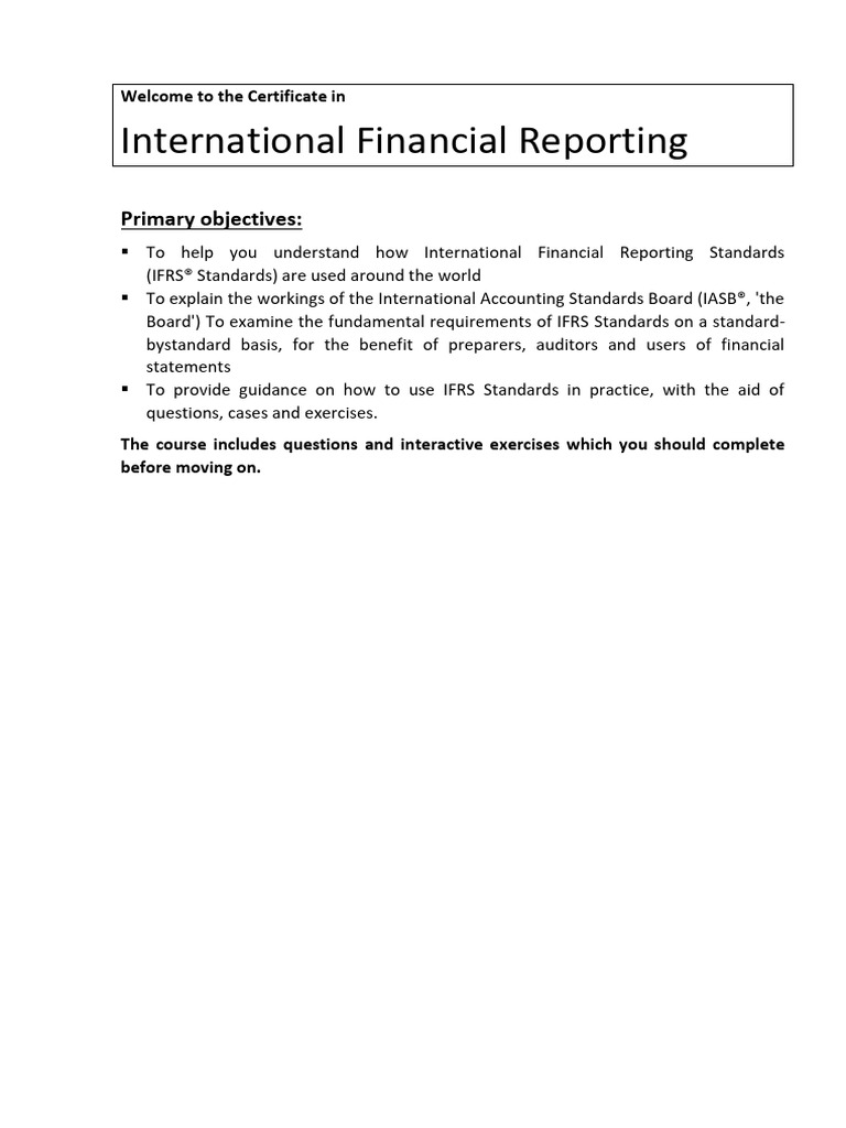 CertIFR Textbook | PDF | International Financial Reporting Standards ...