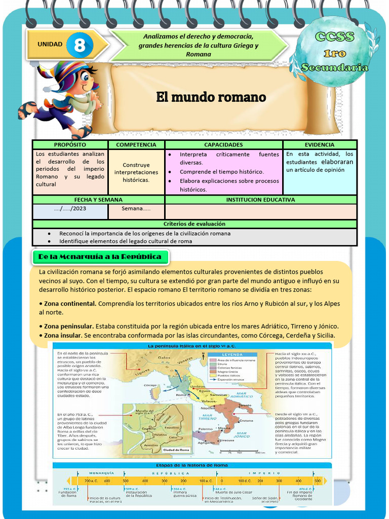 FICHA DE ACTIVIDAD CCSS 1ERO-SEMANA 2 | PDF | Republica Romana ...