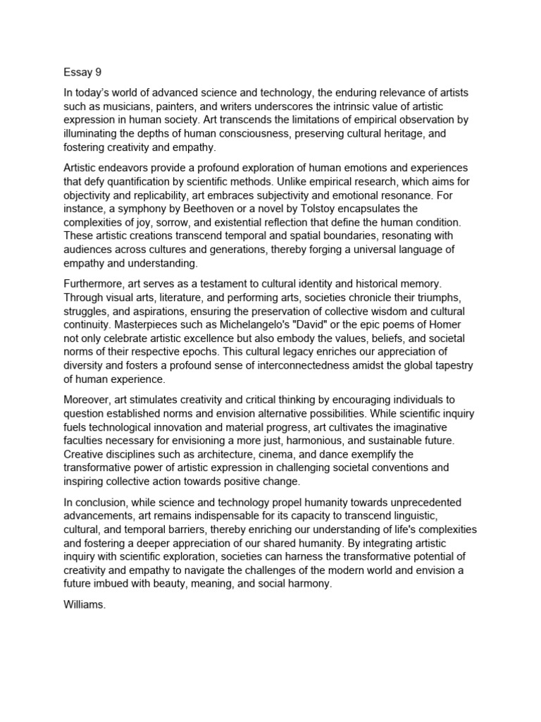 9 Williams | PDF | Creativity | The Arts