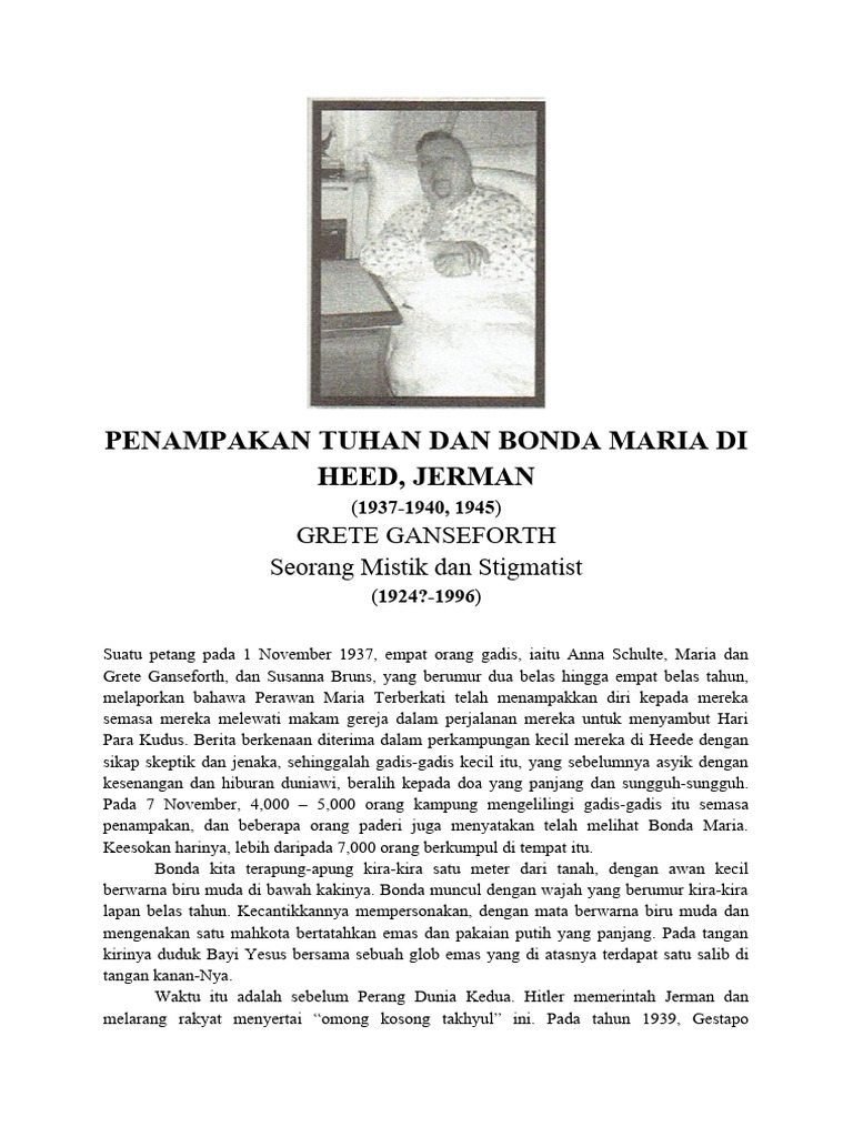 Penampakan Bonda Maria di Heede | PDF | Sejarah