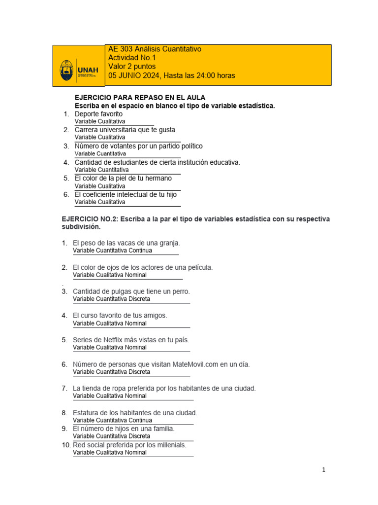 Tarea N.1 Tema Variables Y Redondeo 2II 20PAC 2024 | PDF
