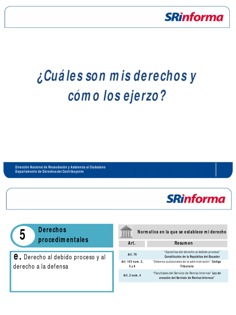 Presentaci - N DDC 5e | PDF | Debido al proceso | Contribuyente