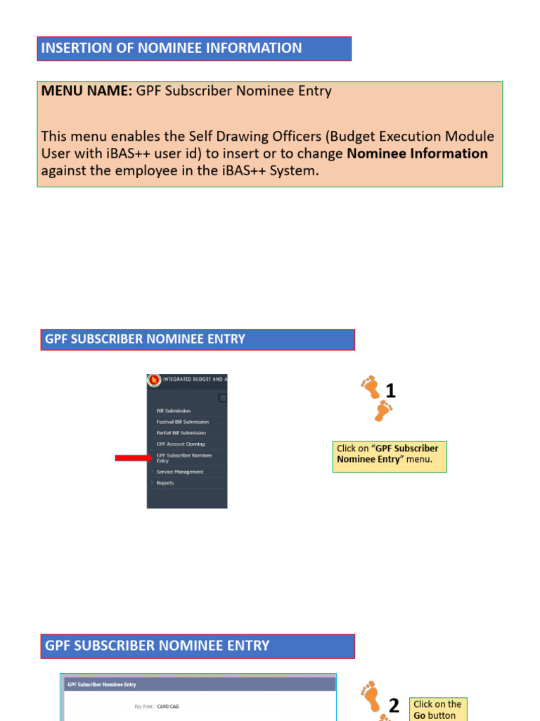GPF Nominee Insertion Guideline For Users | PDF | Computing | Software