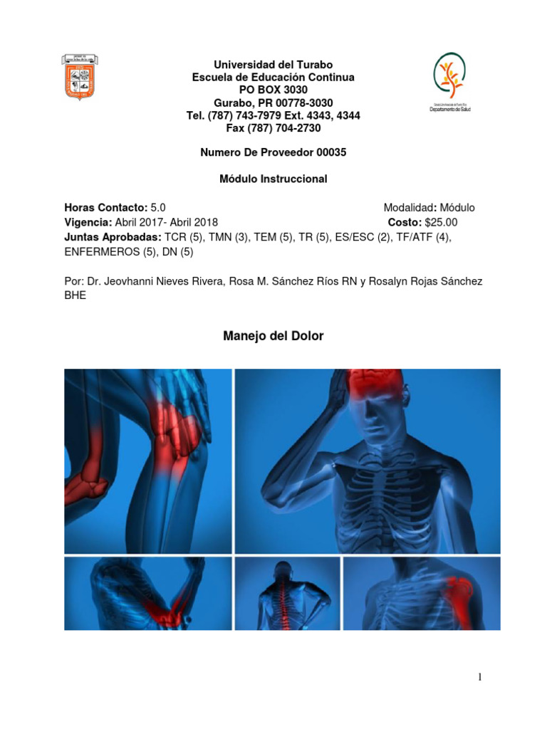 Modulo - Manejo-Dolor-Jap | PDF | Dolor | Analgésico