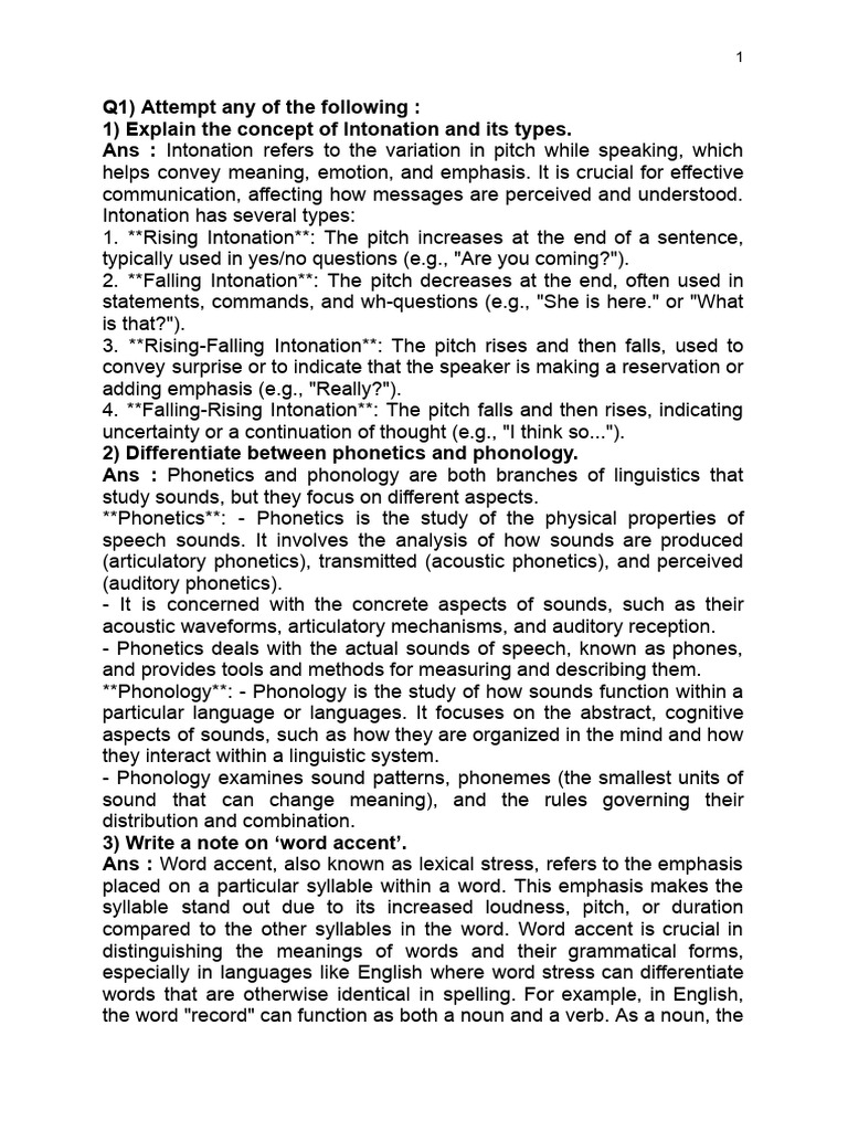 Advanced Study in English Language | PDF | Stress (Linguistics) | Word