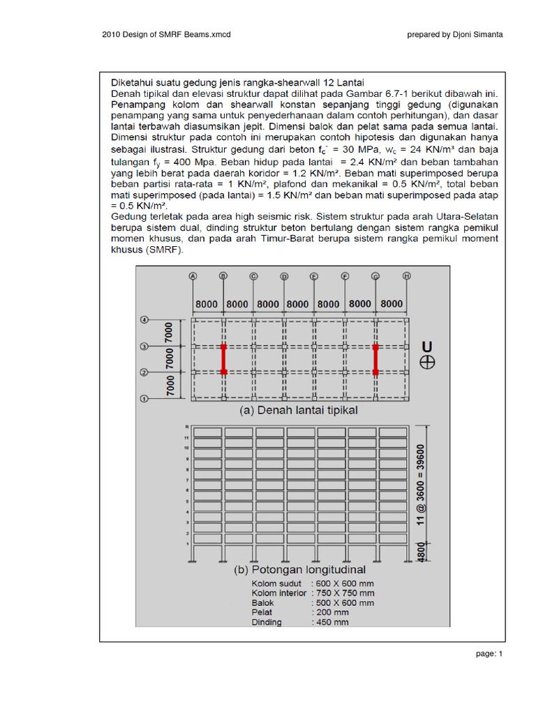 Mathcad - 2010 Design of SMRF Beams | PDF