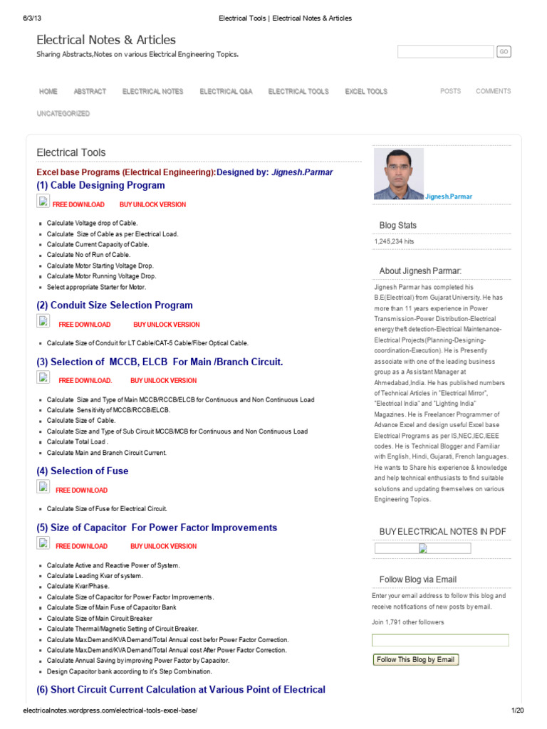 Electrical Tools - Electrical Notes & Articles | PDF | Electric Motor ...