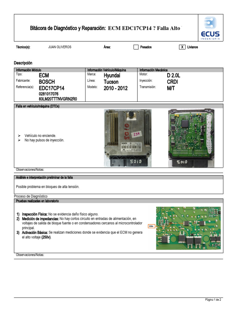 Bit - Ecm Edc17cp14-Falla Alto Voltaje | PDF | voltaje | Informática