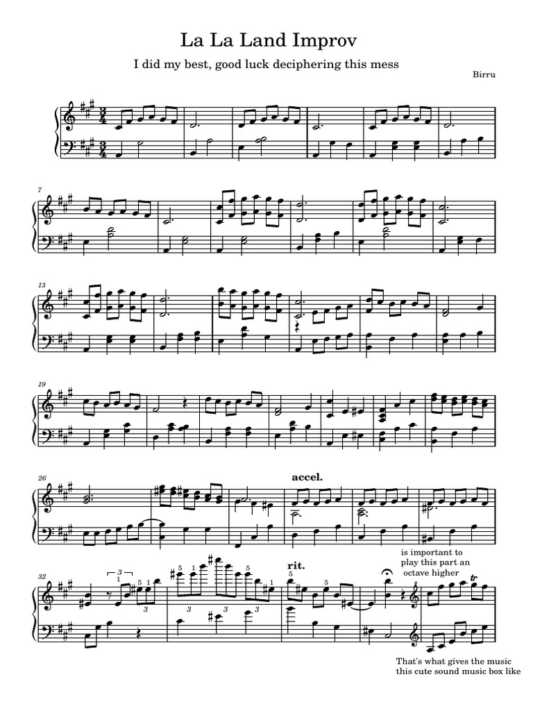 La La Land Improv | PDF | Musical Compositions