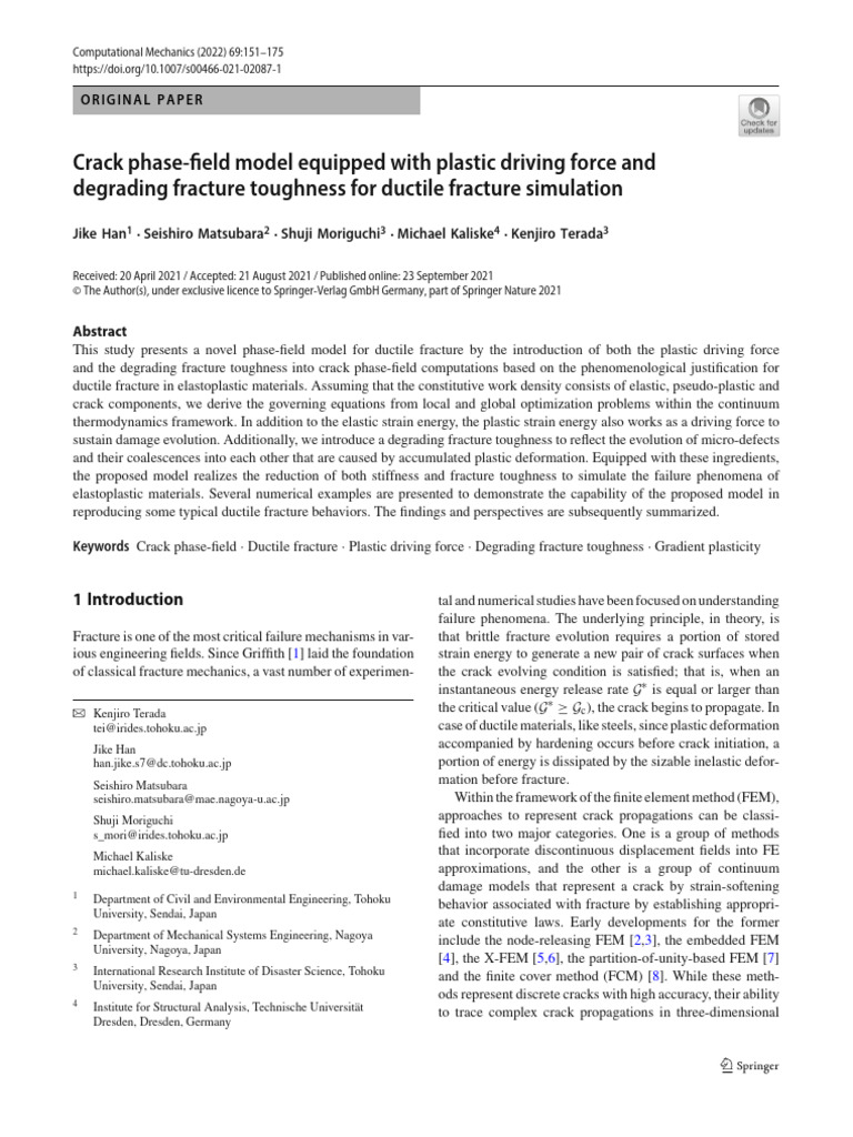 Phase Field Modelling Pdf Fracture Ductility