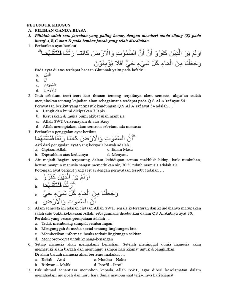 SOAL BU ATI CETAK | PDF