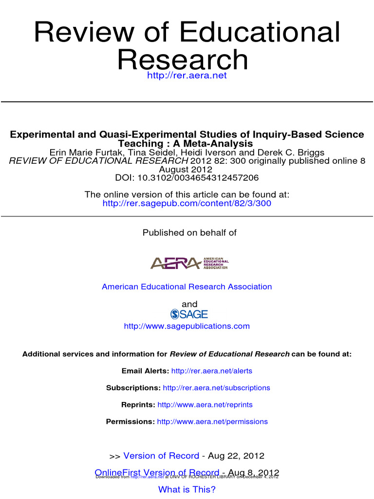 Research Review of Educational | PDF | Inquiry Based Learning | Knowledge