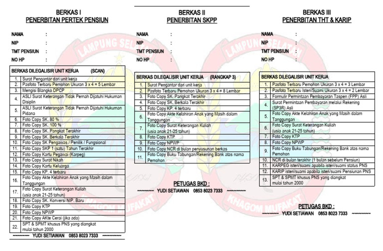Persyaratan Pensiun BUP | PDF