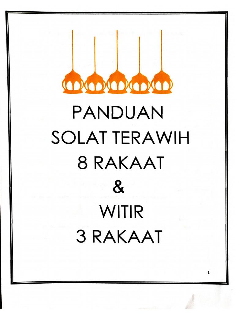 Panduan Solat Terawih 8 Rakaat | PDF