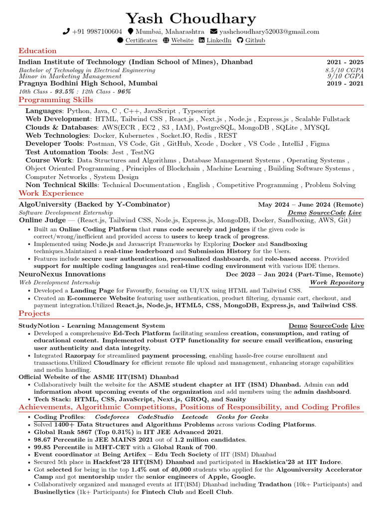 Yash Choudhary 21JE1066 28thjune | PDF | Web Development | Java Script