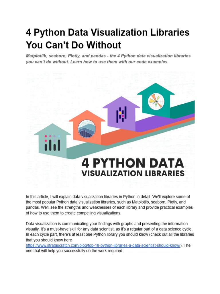 Essential Python Data Visualization Libraries 1687141550 | Download Free PDF | Chart | Data