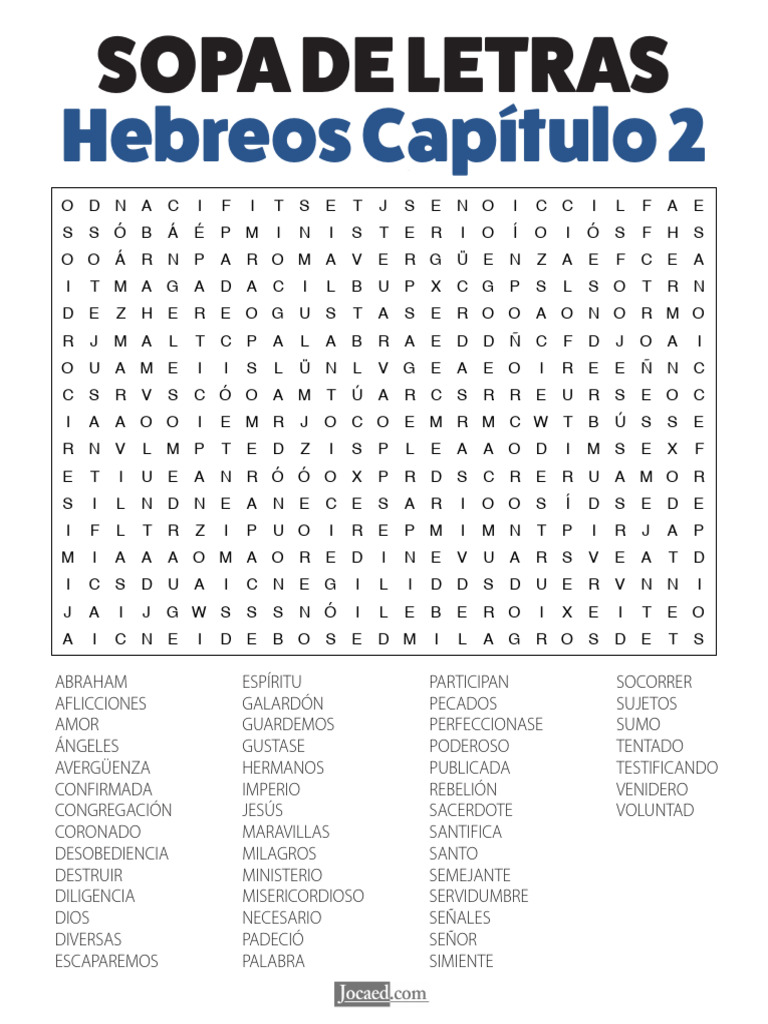 hebreos_2_sopa_de_letras | PDF | Creencia religiosa y doctrina | Teología