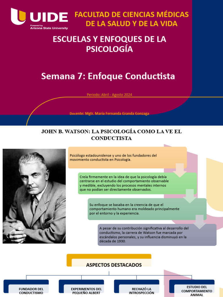 Enfoque Conductista en Psicología | PDF | Behaviorismo | Reforzamiento