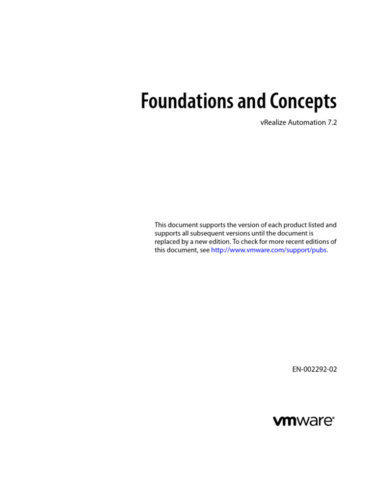Vrealize Automation 72 Foundations and Concepts | PDF | Cloud Computing | Software As A Service