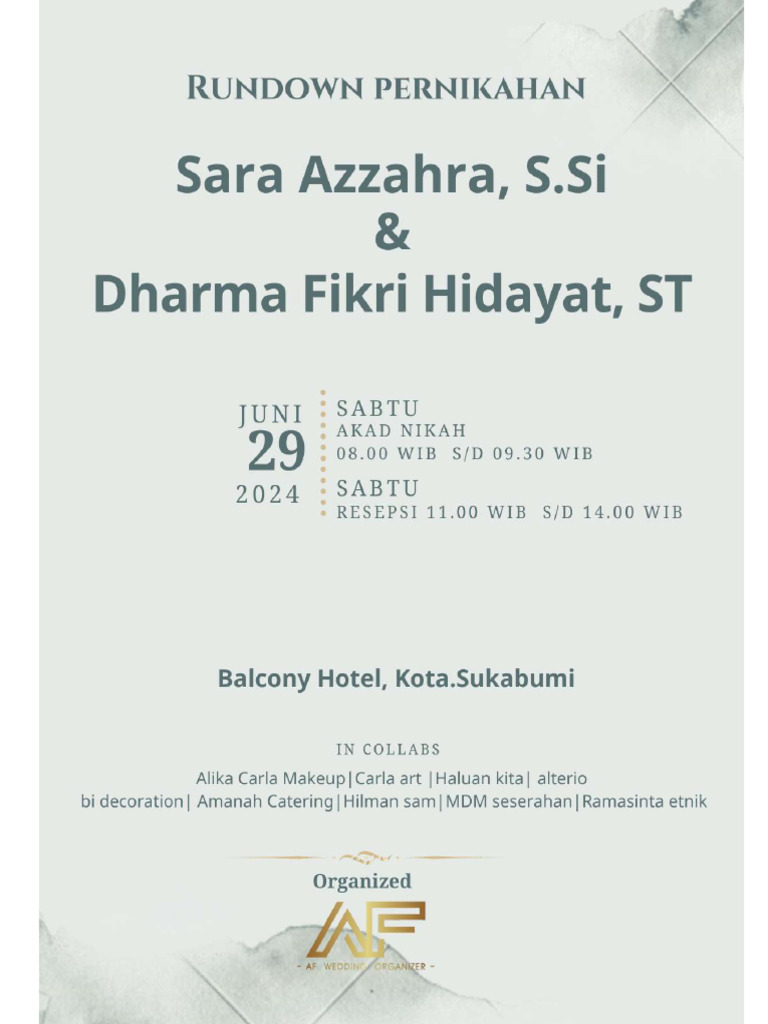 Rundown Pernikahan | PDF