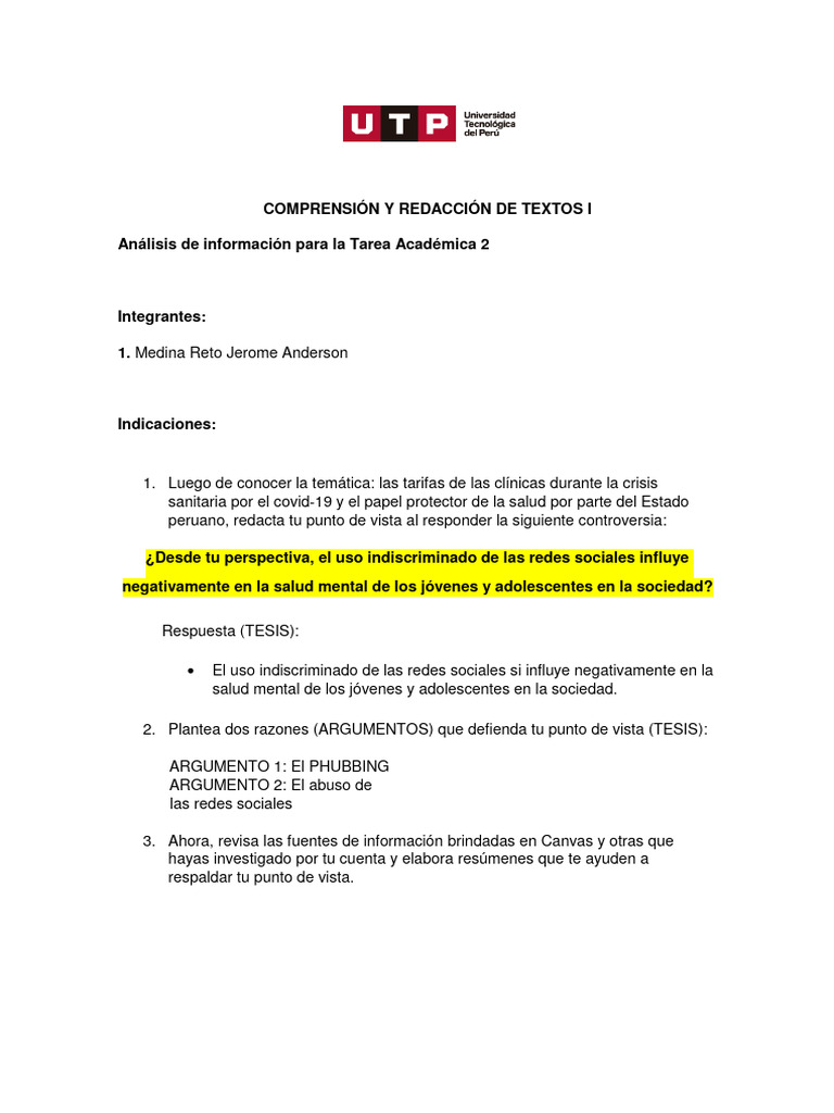 Tarea Academica 2 | PDF | Adolescencia | Smartphone