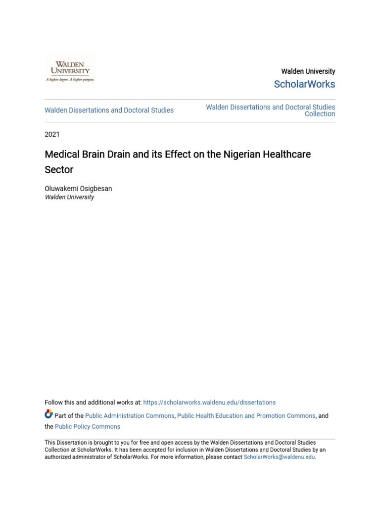 Medical Brain Drain and Its Effect On The Nigerian Healthcare Sec | PDF ...