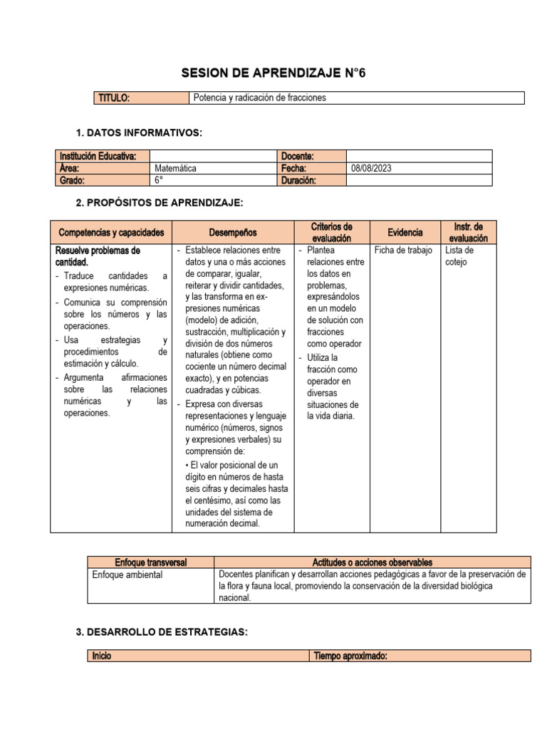Sesion de Aprendizaje 3 | PDF | Números | Decimal