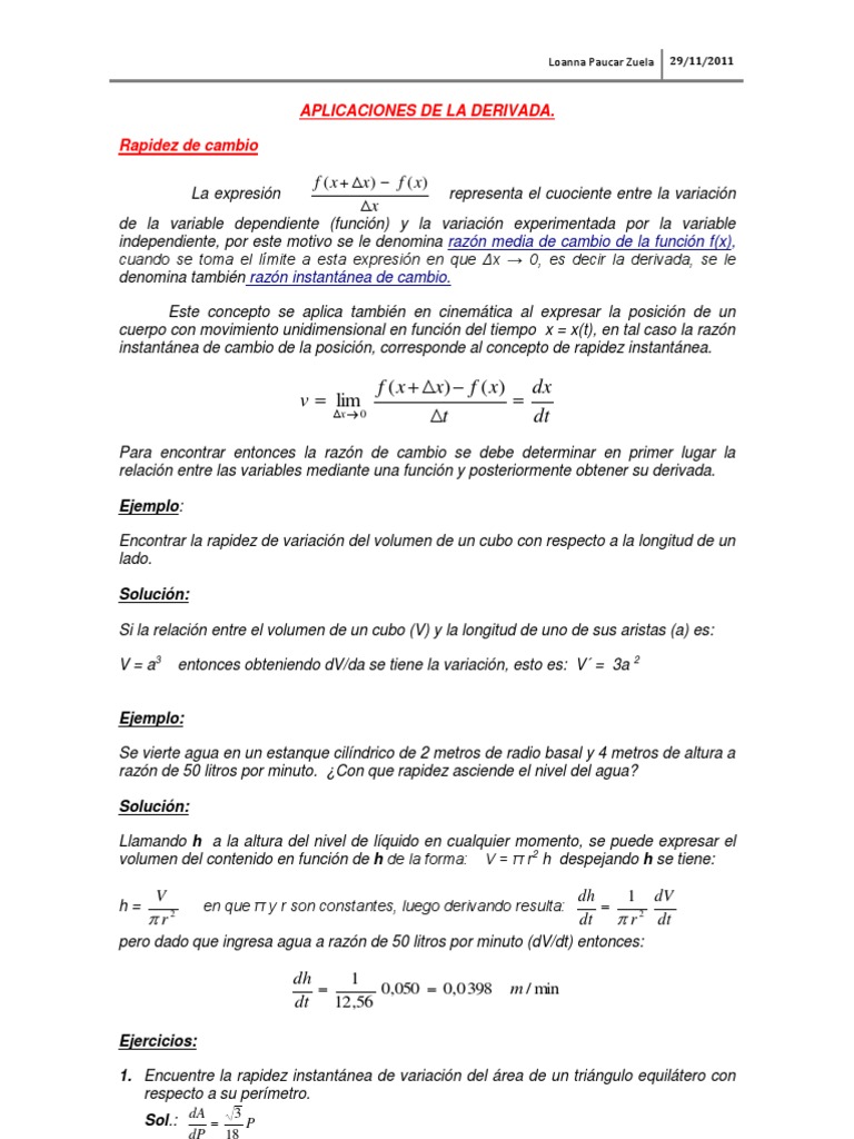 Aplicaciones de La Derivada | PDF | Intervalo (Matemáticas) | Función continua
