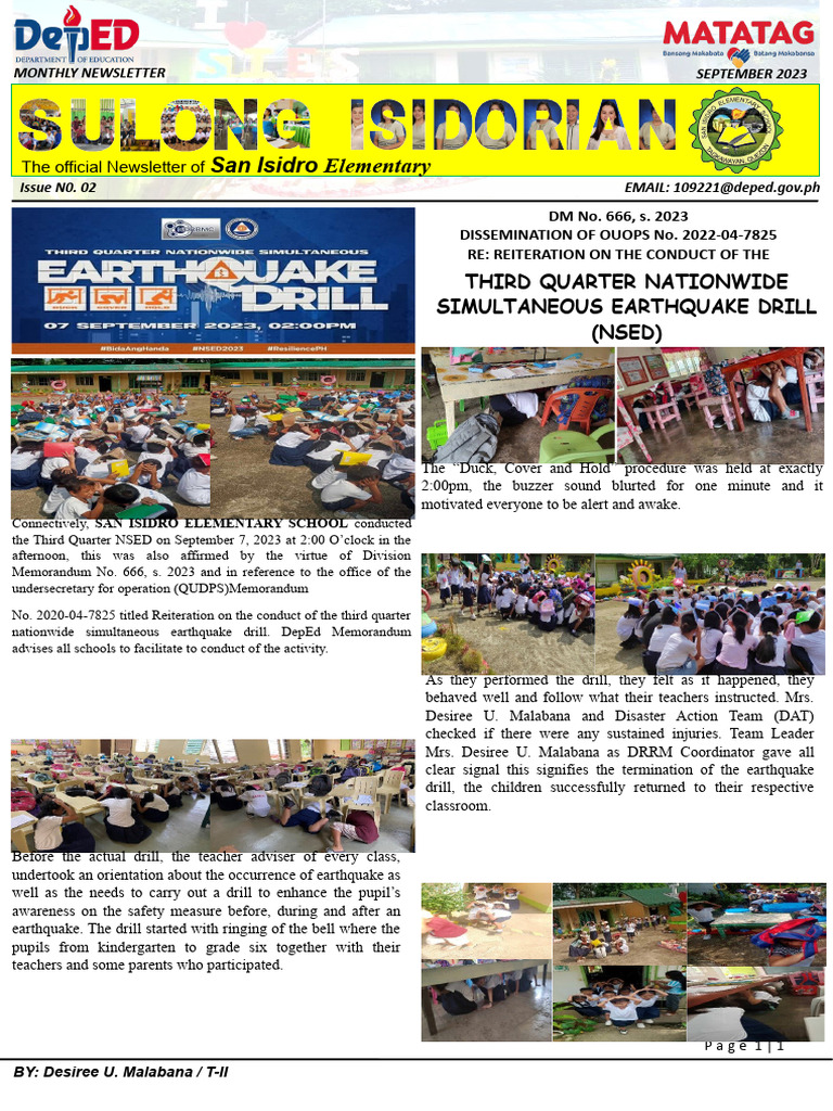 Newsletter-DRRM-2023 | PDF